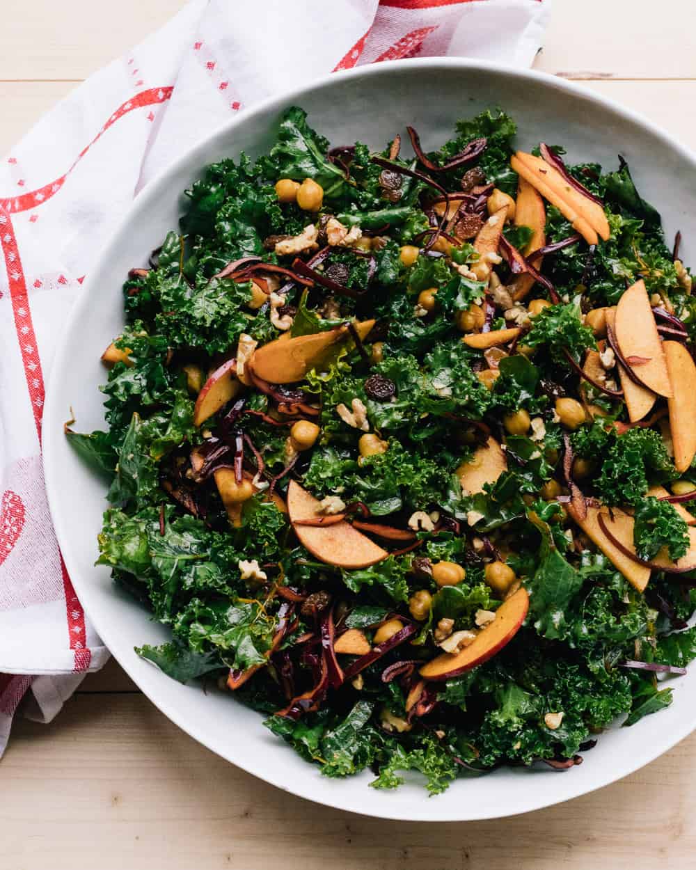 Christmas Kale Salad with Saffron Dressing - Live Slow Run Far