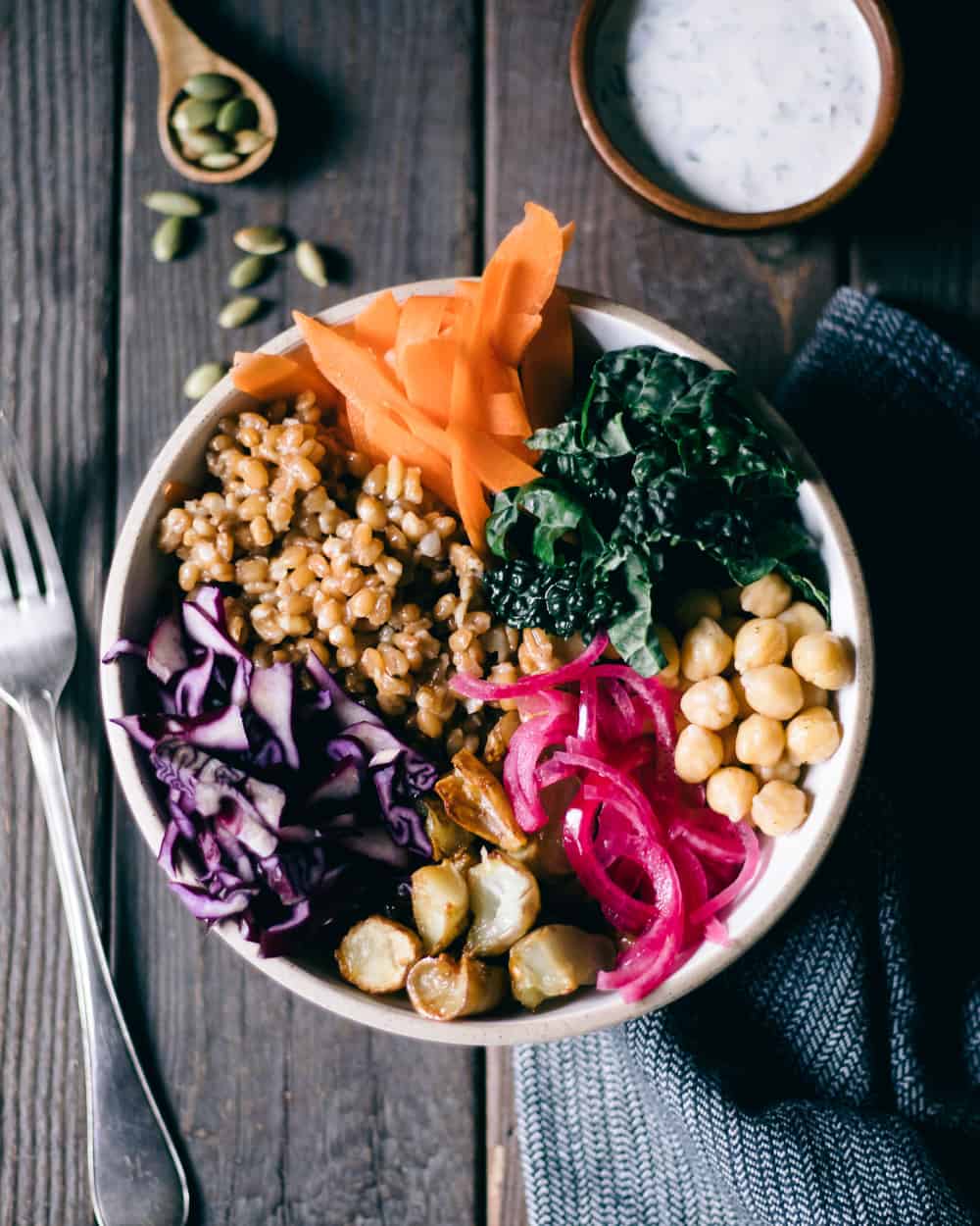 Winter Bowl with Spelt, Chickpeas and Veggies - Live Slow Run Far