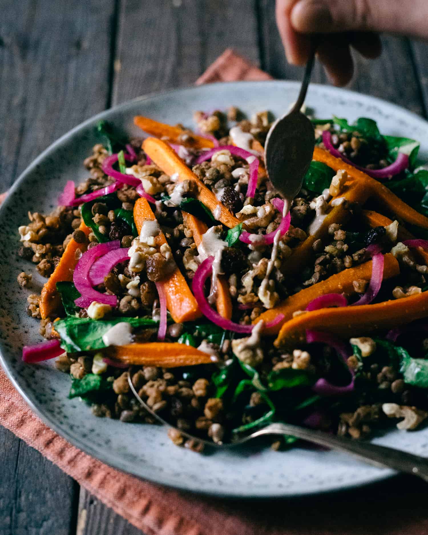 Spiced Lentil Salad with Carrots - Live Slow Run Far